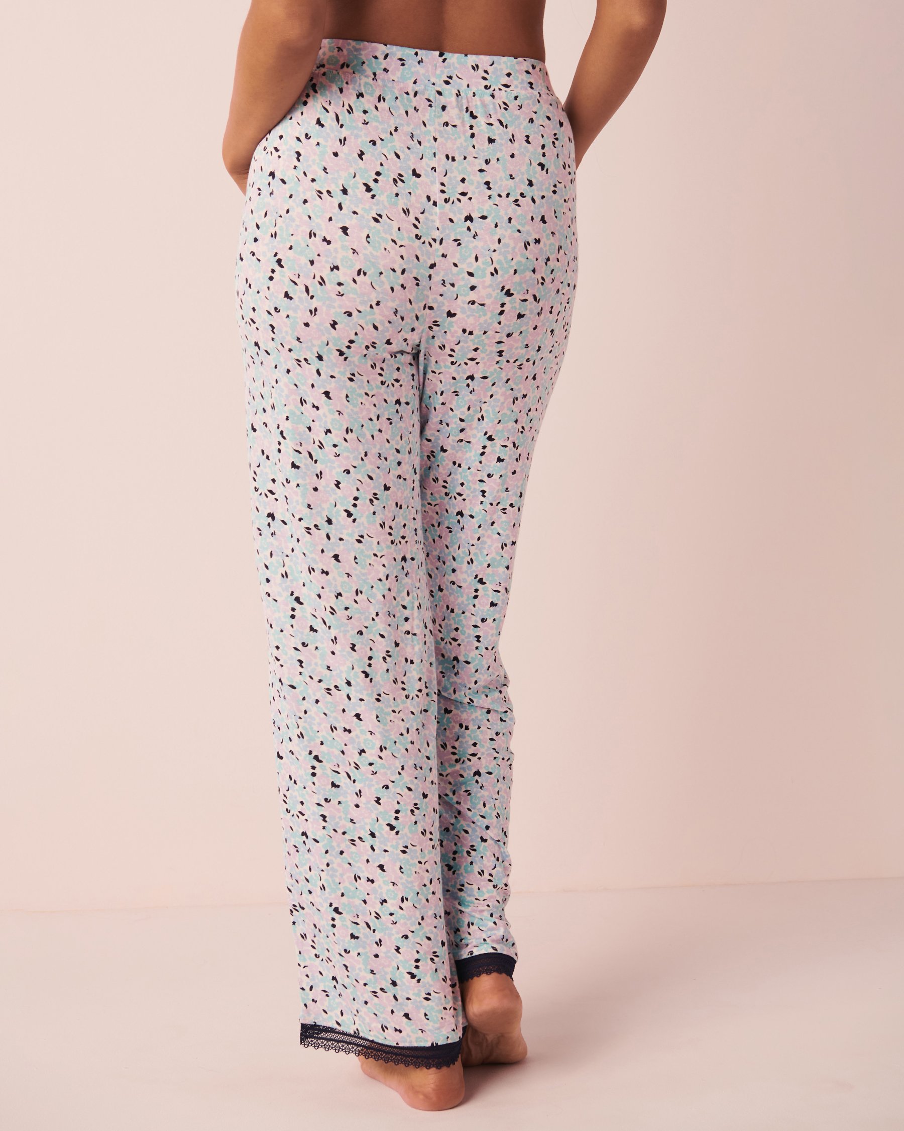 Soft Jersey Lace Trim Pants - Ditsy floral | la Vie en Rose