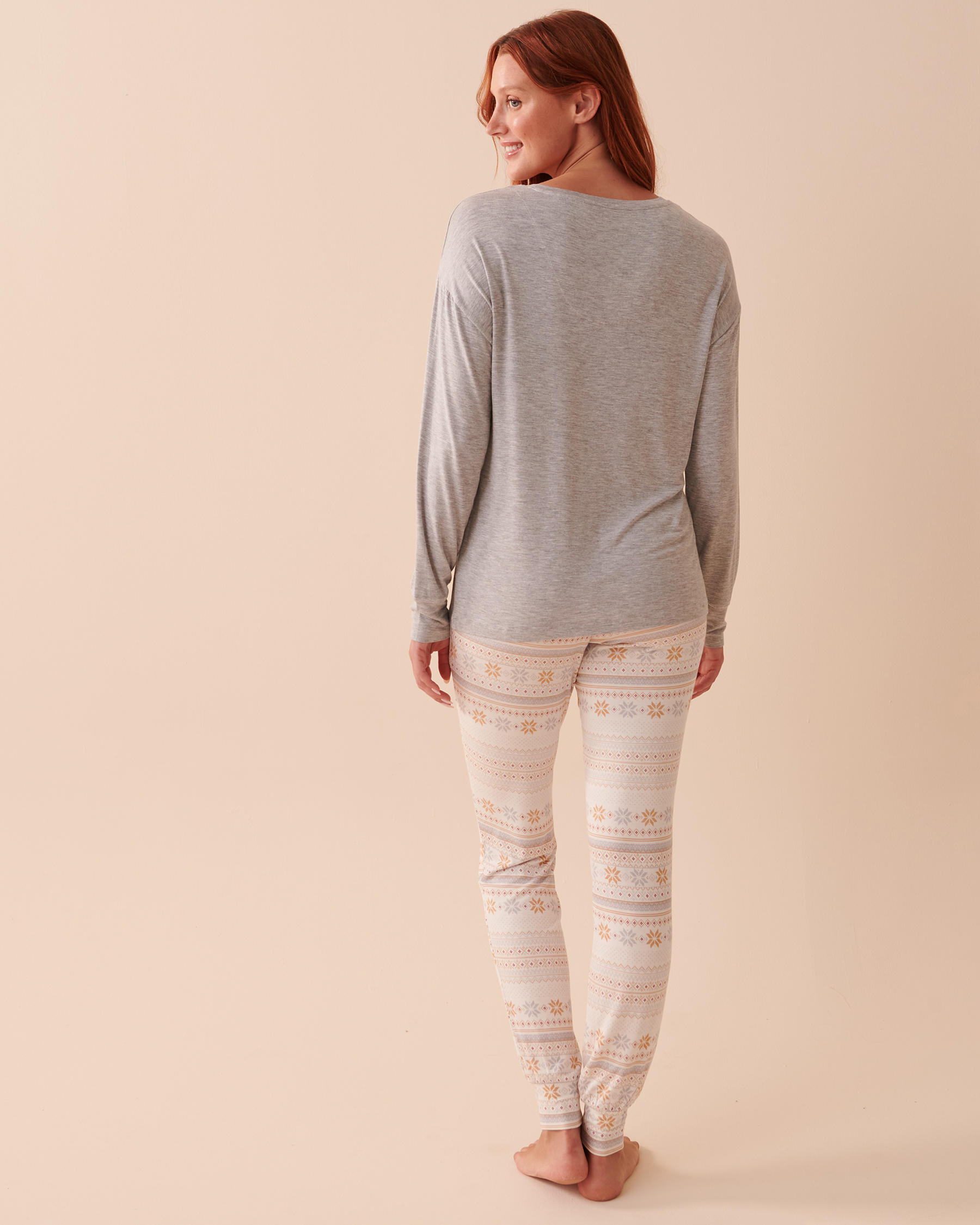 Fair Isle PJ Set - Grey and Caramel Fair Isle | la Vie en Rose