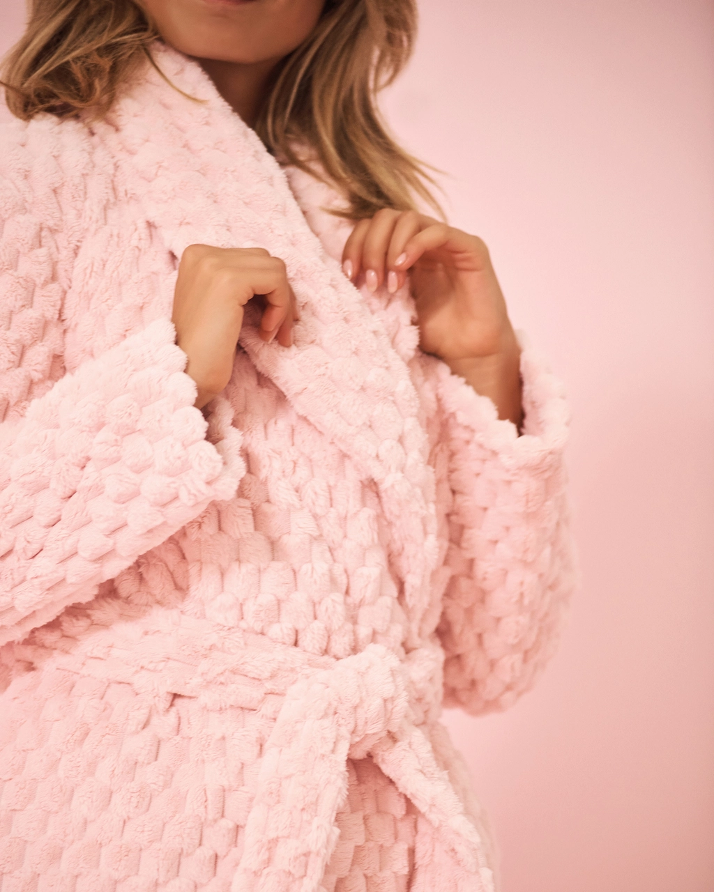 Soft Plush Quilted Effect Robe - Fairy Pink | la Vie en Rose