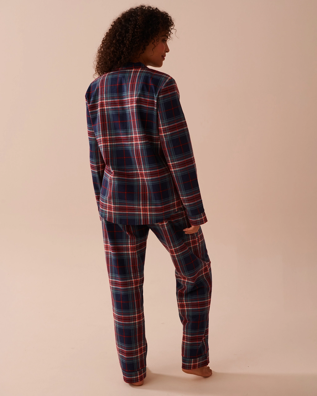 Blue Plaid Flannel PJ Set - Evening Blue Plaid | la Vie en Rose